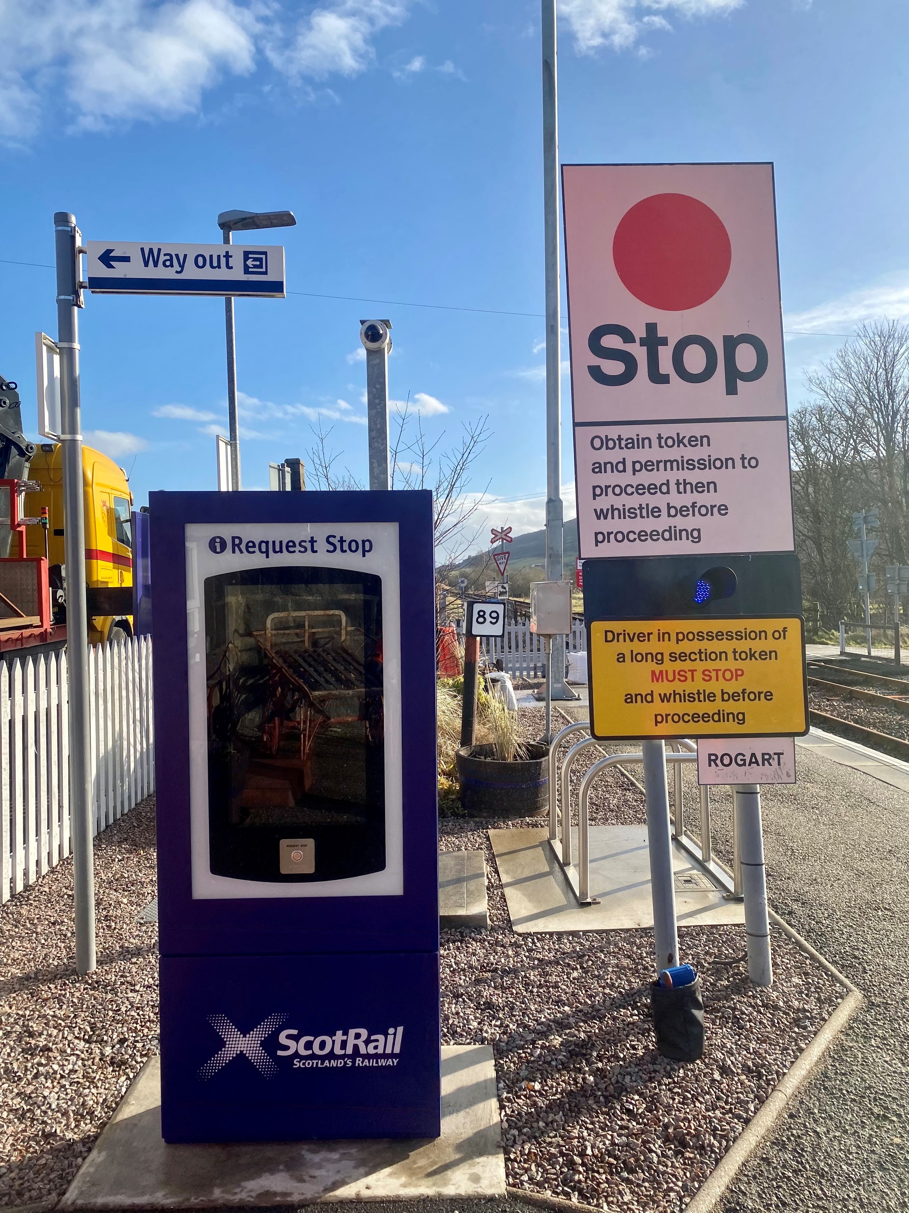 Passenger hand signalling at end of line as Telent installs new request ...